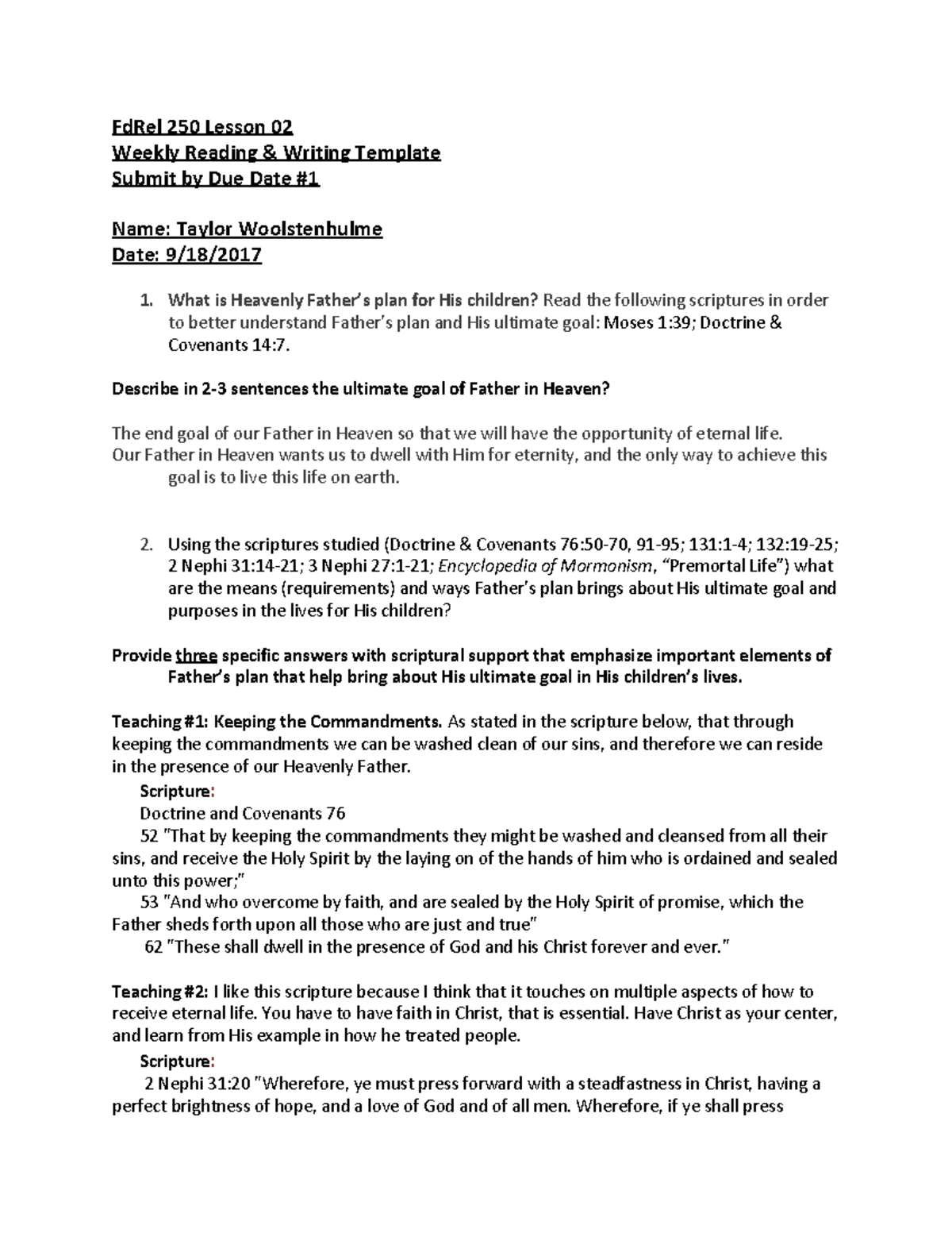 Fd Rel 250 Lesson 02 Writing Template - FdRel 250 Lesson 02 Weekly ...