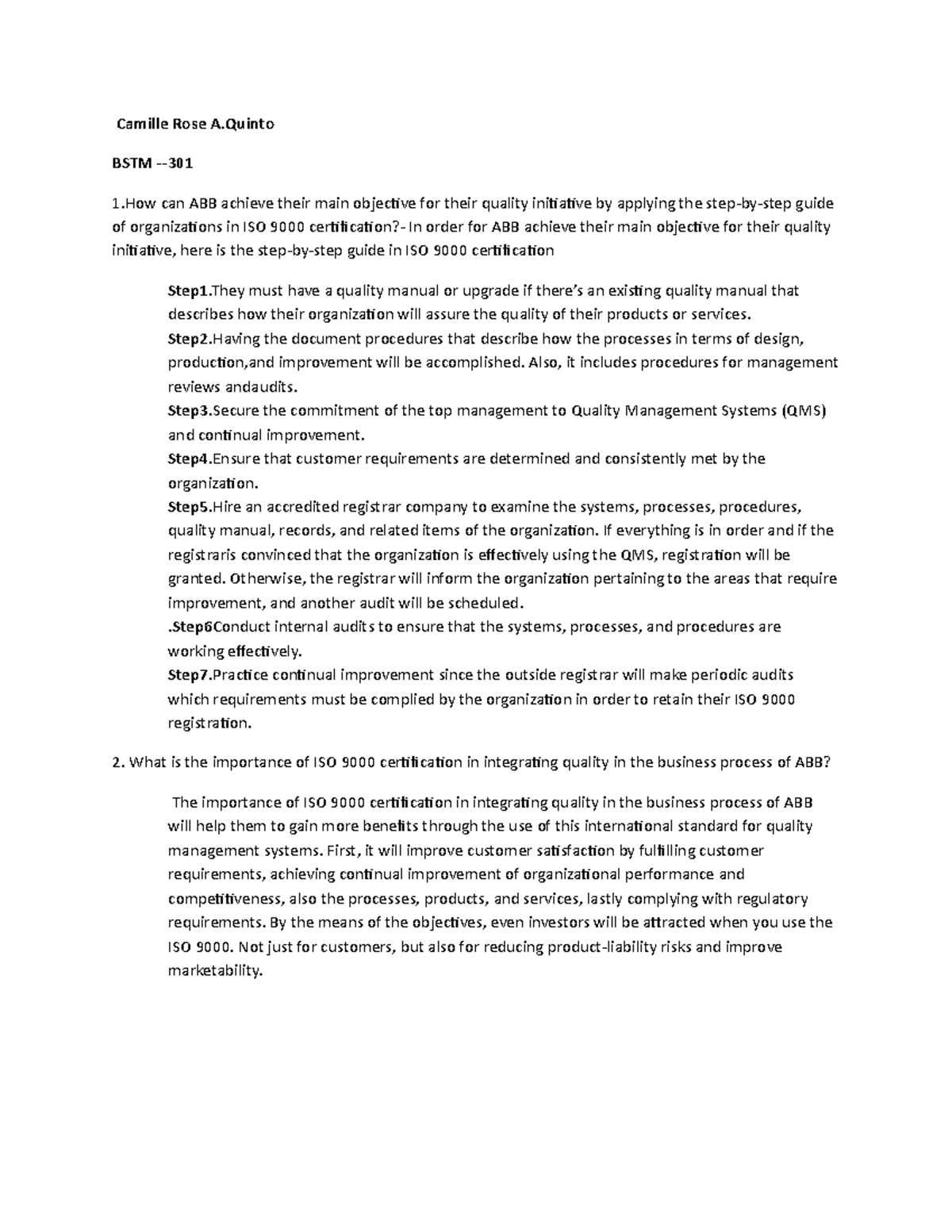 11 Activity-2 - Study - Camille Rose A BSTM - 1 can ABB achieve their ...