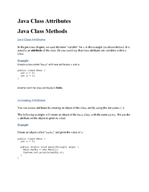 Class-1 - OOP Java Programming course content - Class- Java is a popular programming language ...