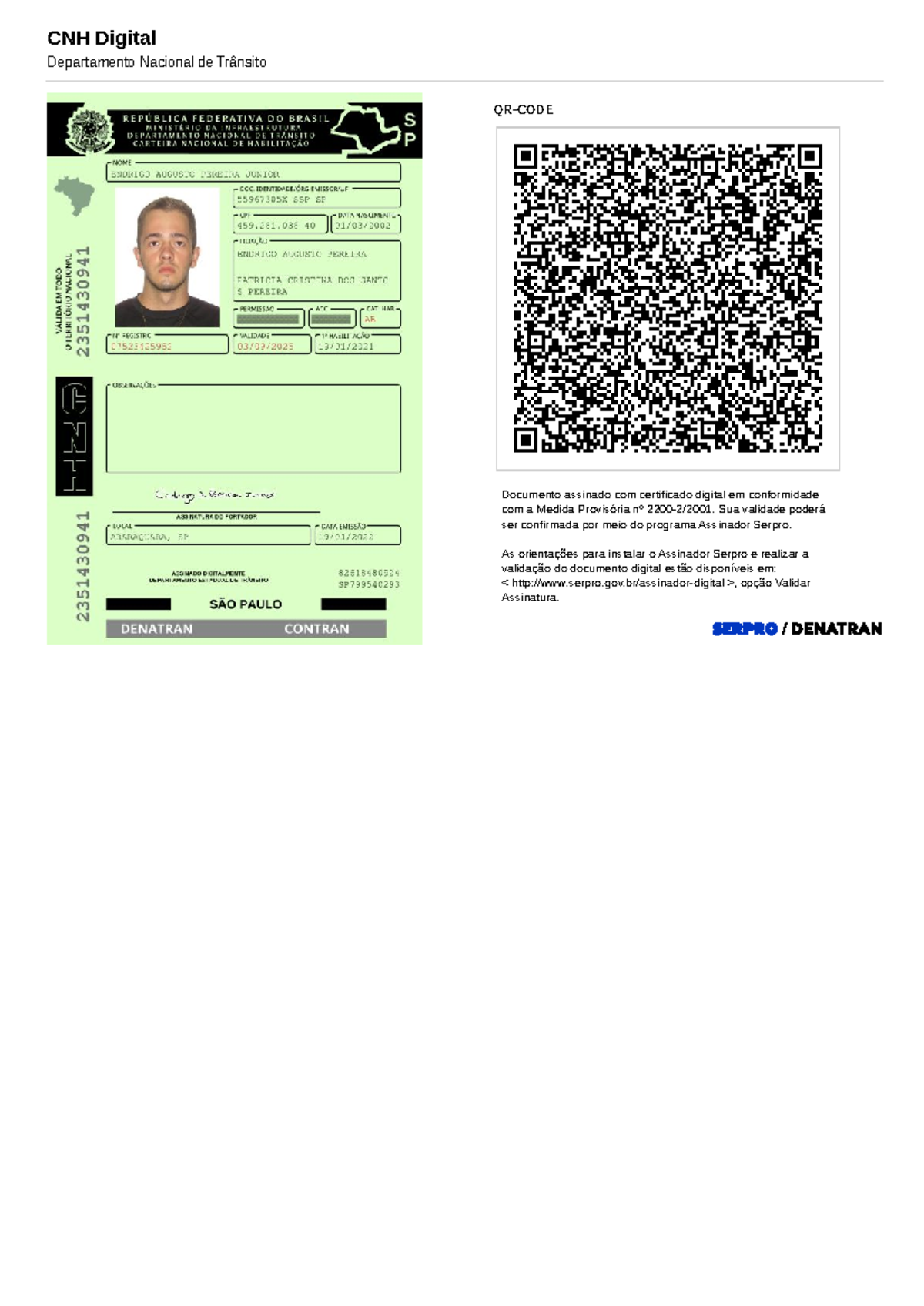 CNH Digital Endrigo - Lógica - CNH Digital QR-CODE Departamento ...