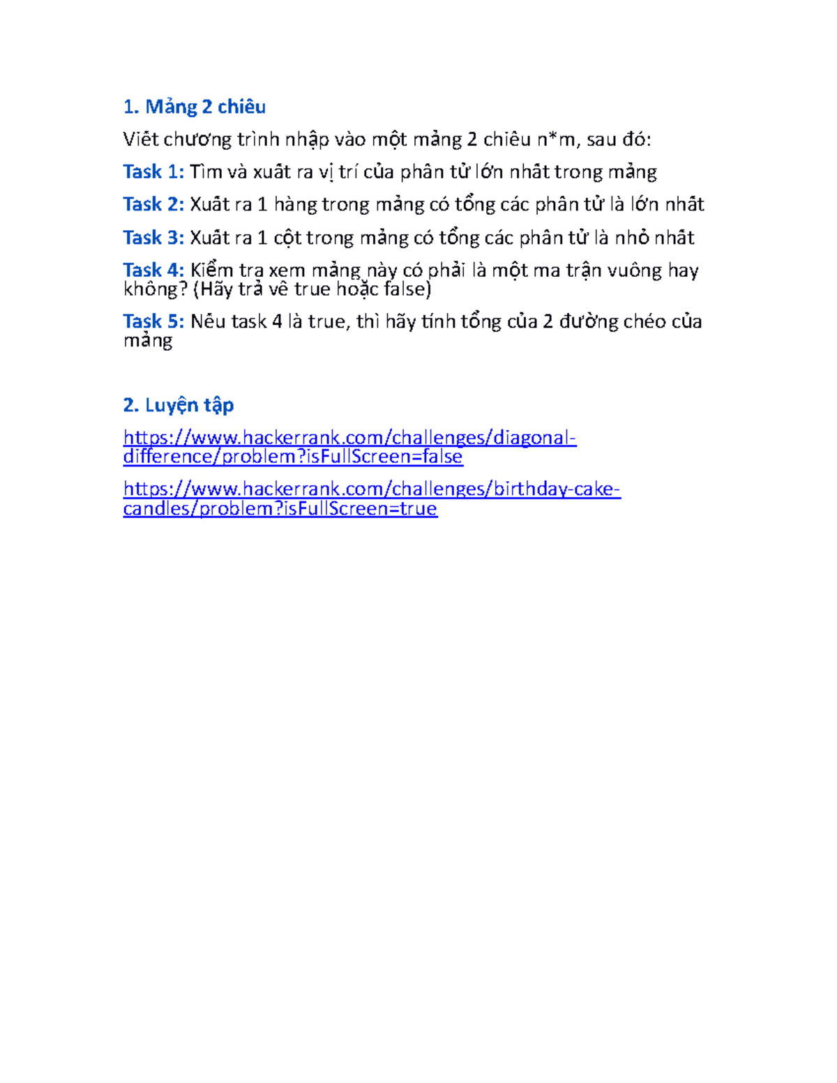 Bài-tập-5 - ewfd - M ng 2 chiềềuả Viếết ch ương trình nh p vào m t m ng ...