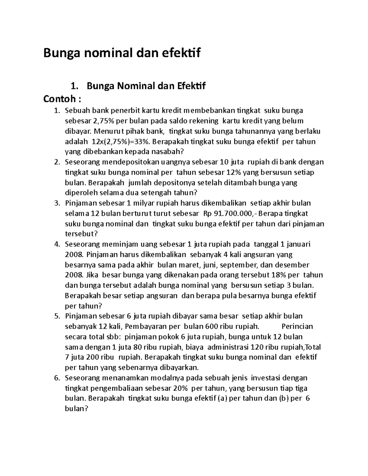 4. Ekonomi Teknik - Bunga nominal dan efektif - Bunga nominal dan ...