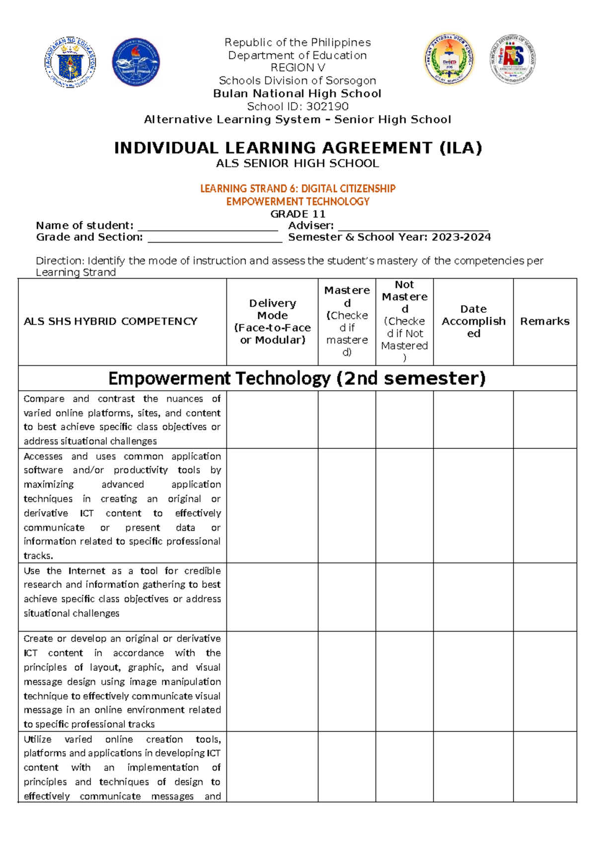 ILA-empower - narrative - Republic of the Philippines Department of ...