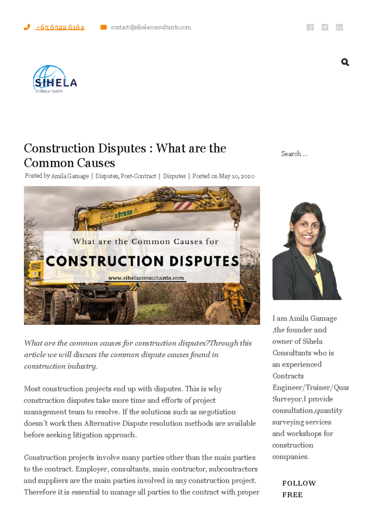 Construction Disputes What are the Common Causes - Sihela Consultants ...