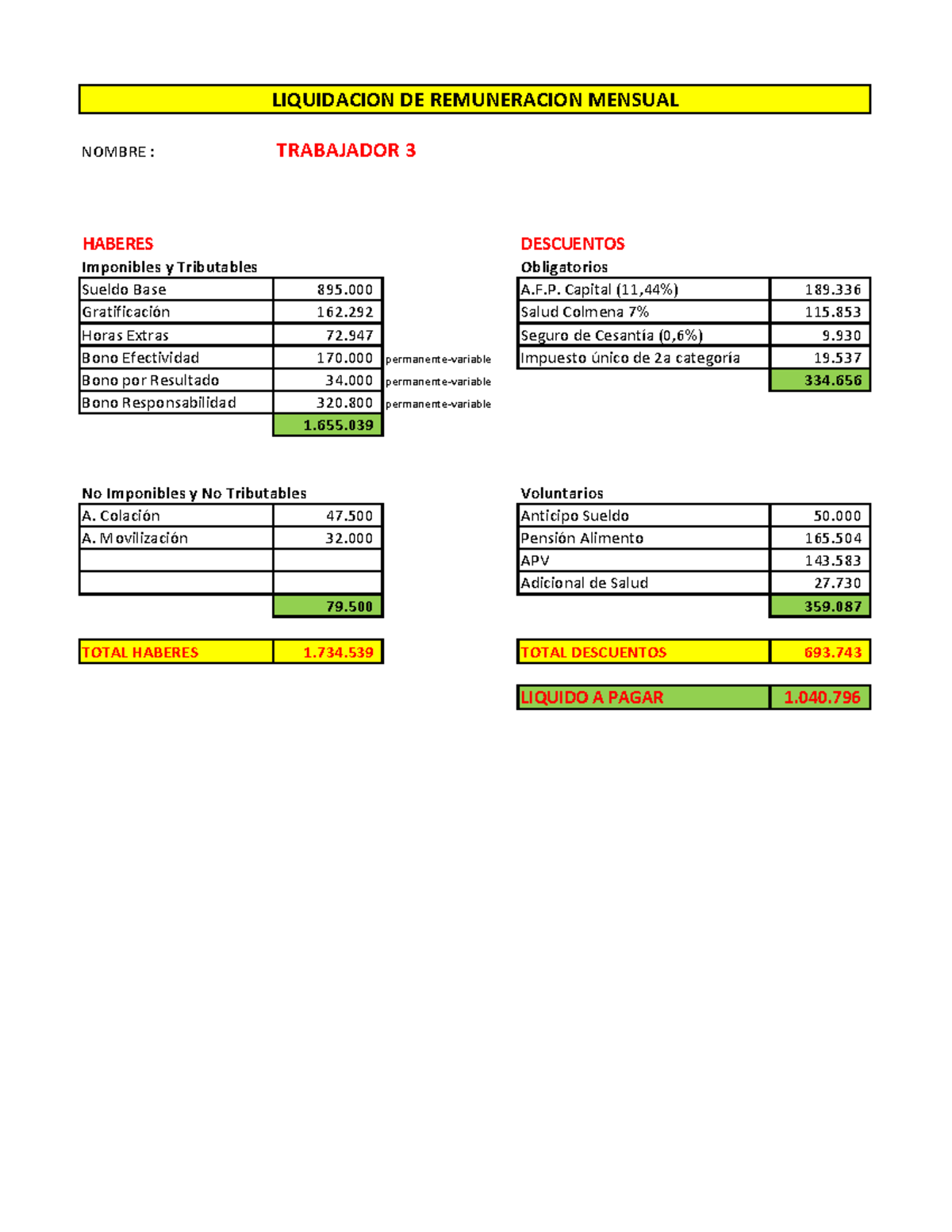 R 4 calculo - ejercicios semana 4 - NOMBRE : TRABAJADOR 3 HABERES ...