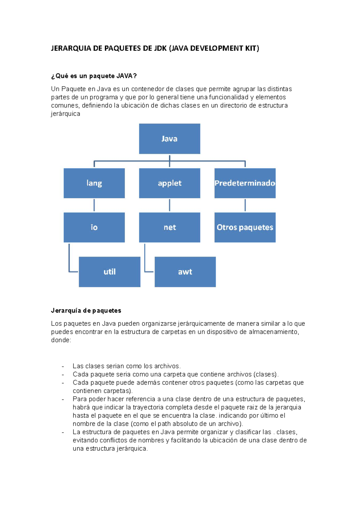 Jerarquia DE Paquetes DE JDK - JERARQUIA DE PAQUETES DE JDK (JAVA ...