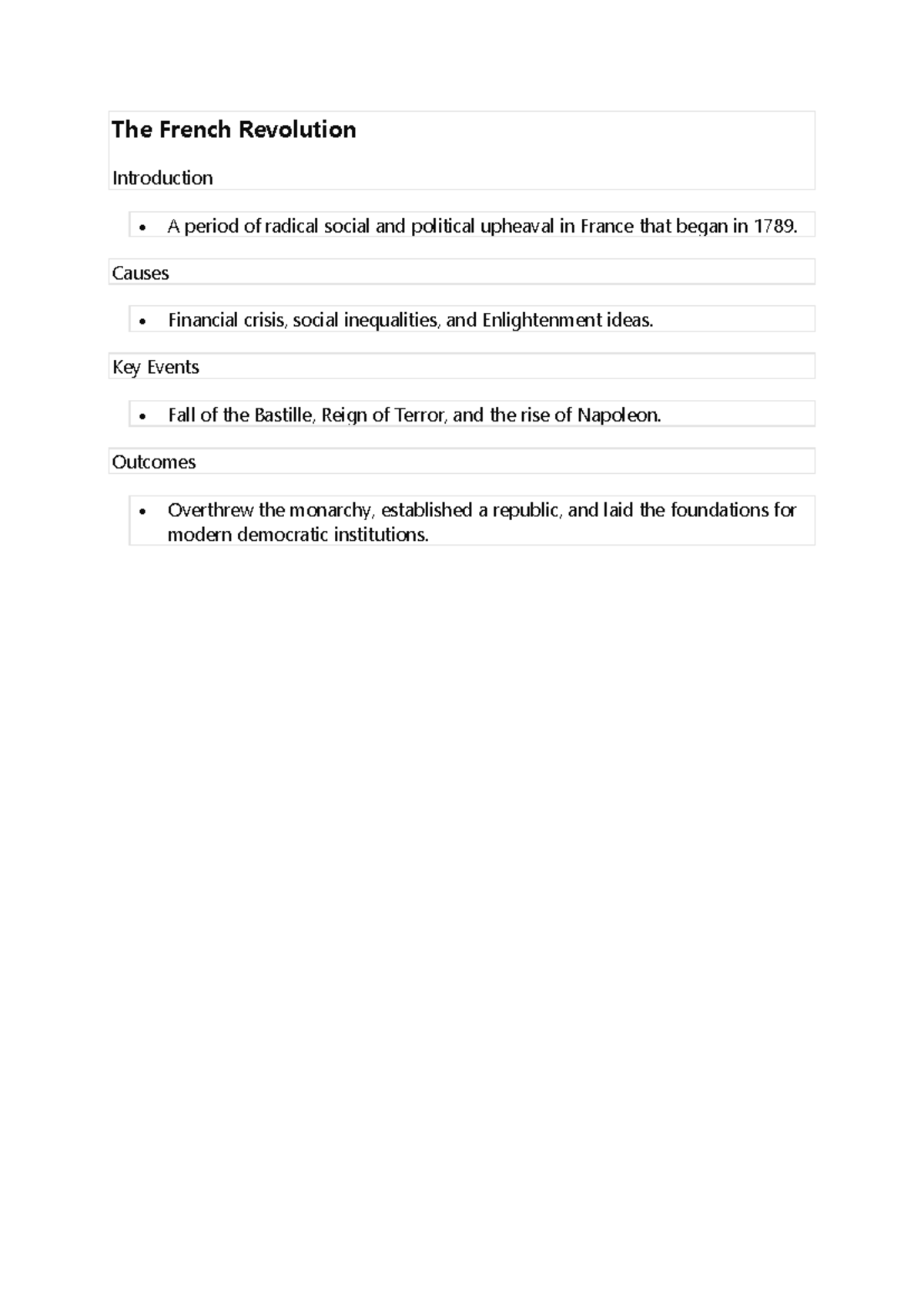 The French Revolution - ARCH1102 - The French Revolution Introduction ...