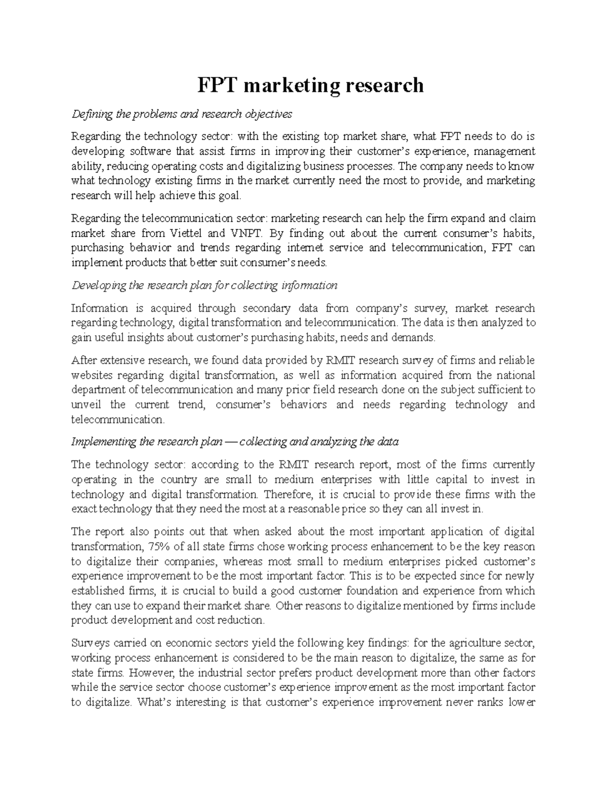 Marketing research - Creating a familiarity with the instruments and ...