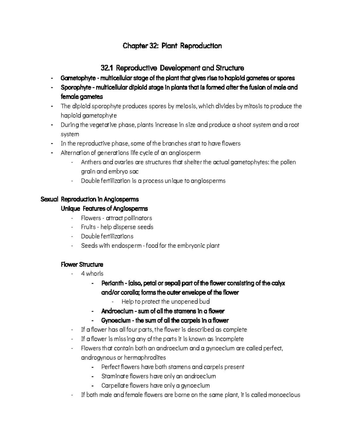 Lesson 17 - Principles of Biology - Chapter 32: Plant Reproduction 32 ...