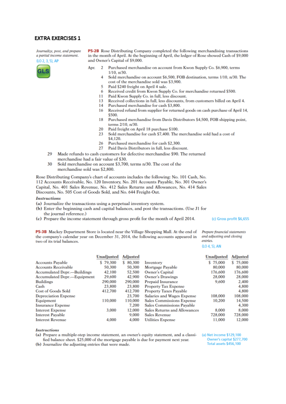 Acconting 1 - EXTRA EXERCISES 1 - EXTRA EXERCISES - Studocu