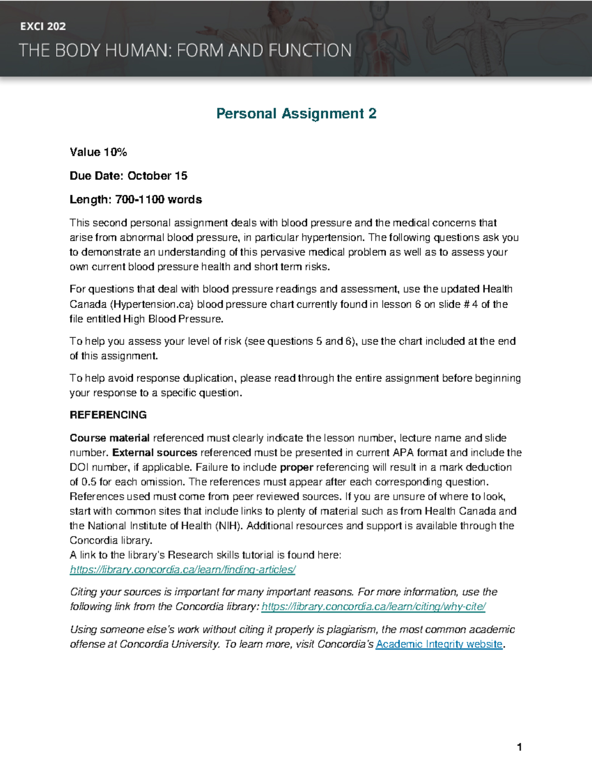 Personal Assignment 2 Instructions - Personal Assignment 2 Value 10% ...