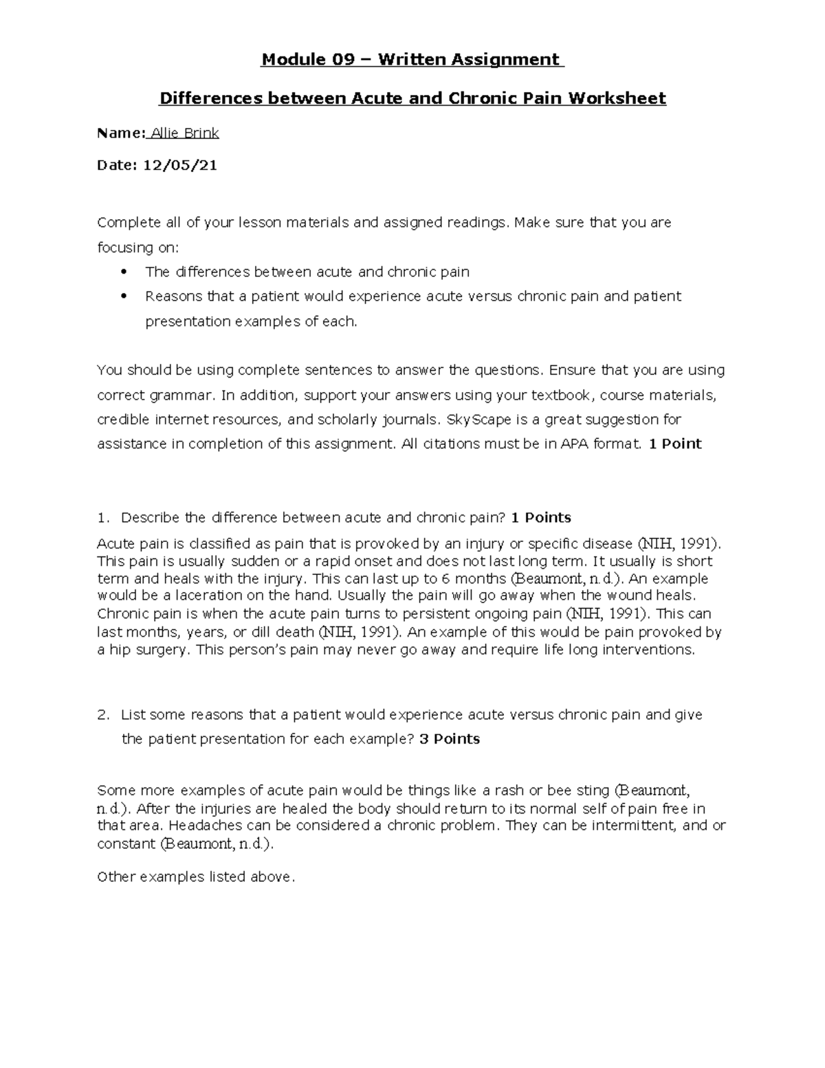 mod 9 written assignment - Module 09 – Written Assignment Differences ...