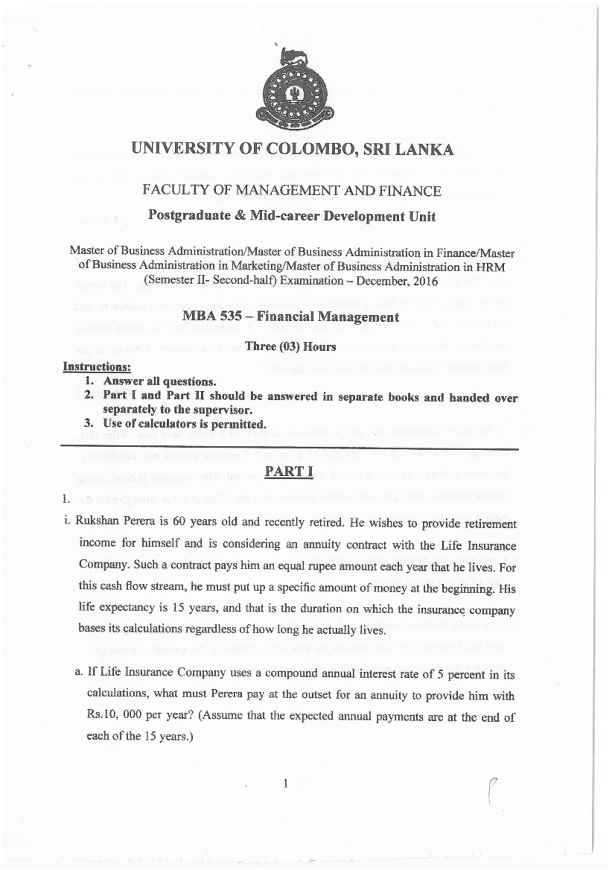 Exam 14 December 2016 - MBA - Studocu