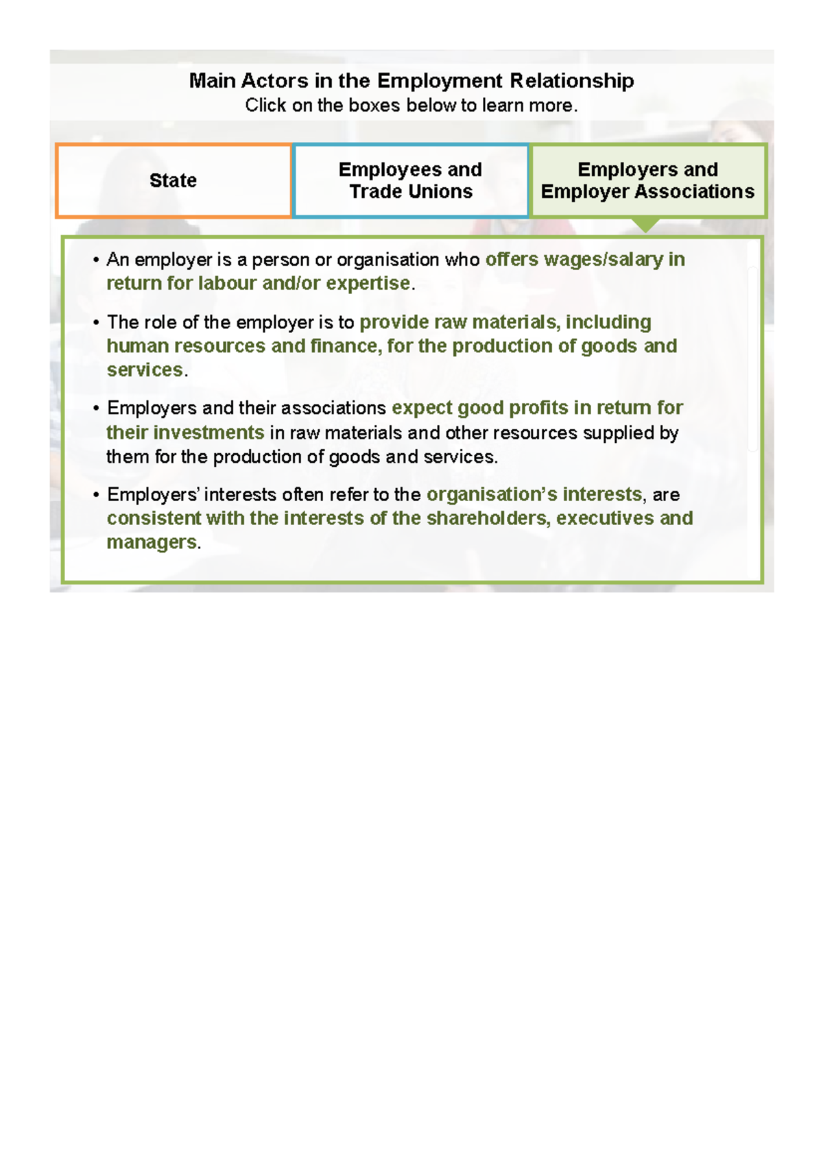 Lesson 1 - (17) - Employment relations - Main Actors in the Employment ...