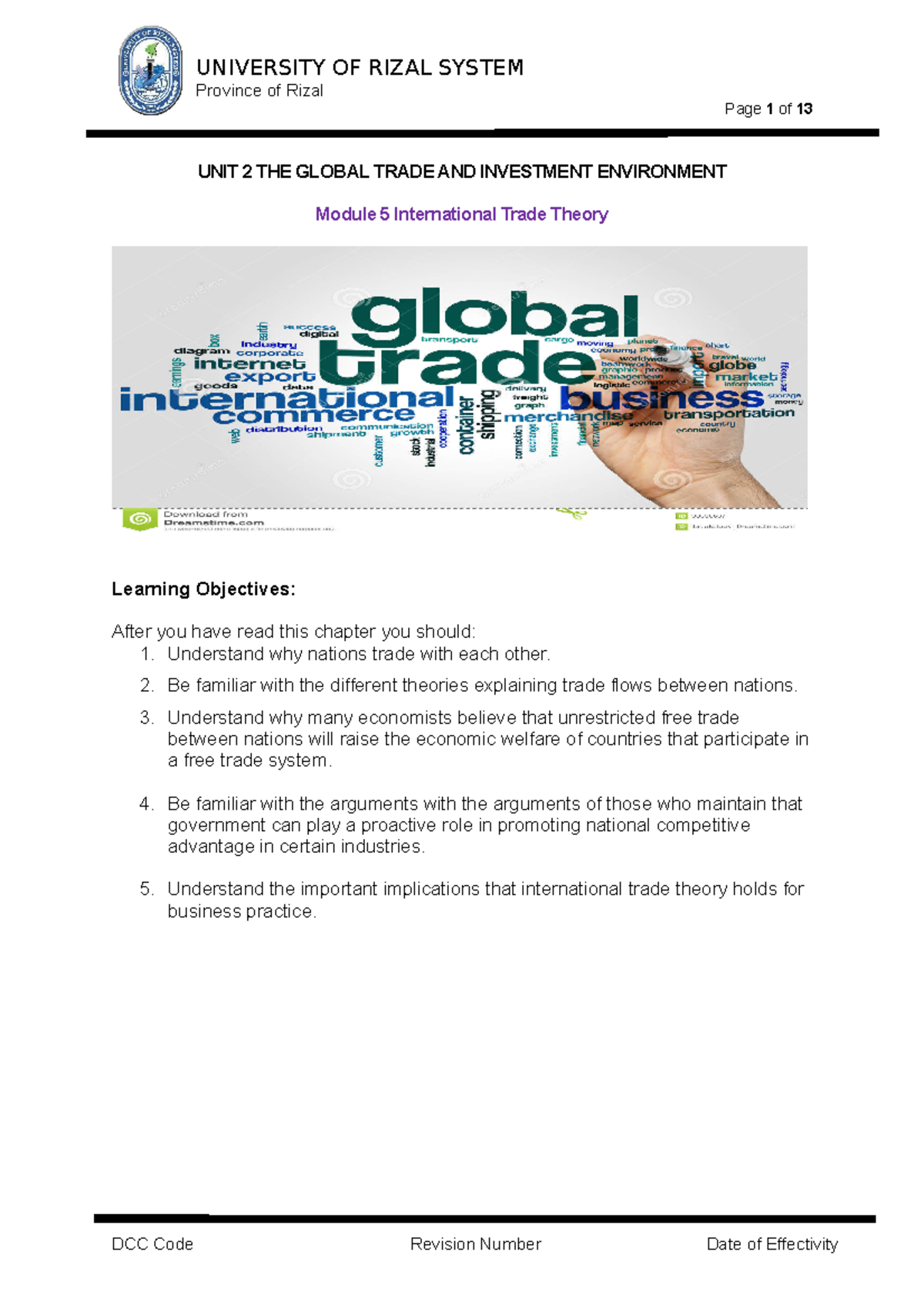 Module 5 - International Trade Theory - Province of Rizal Page 1 of 13 ...