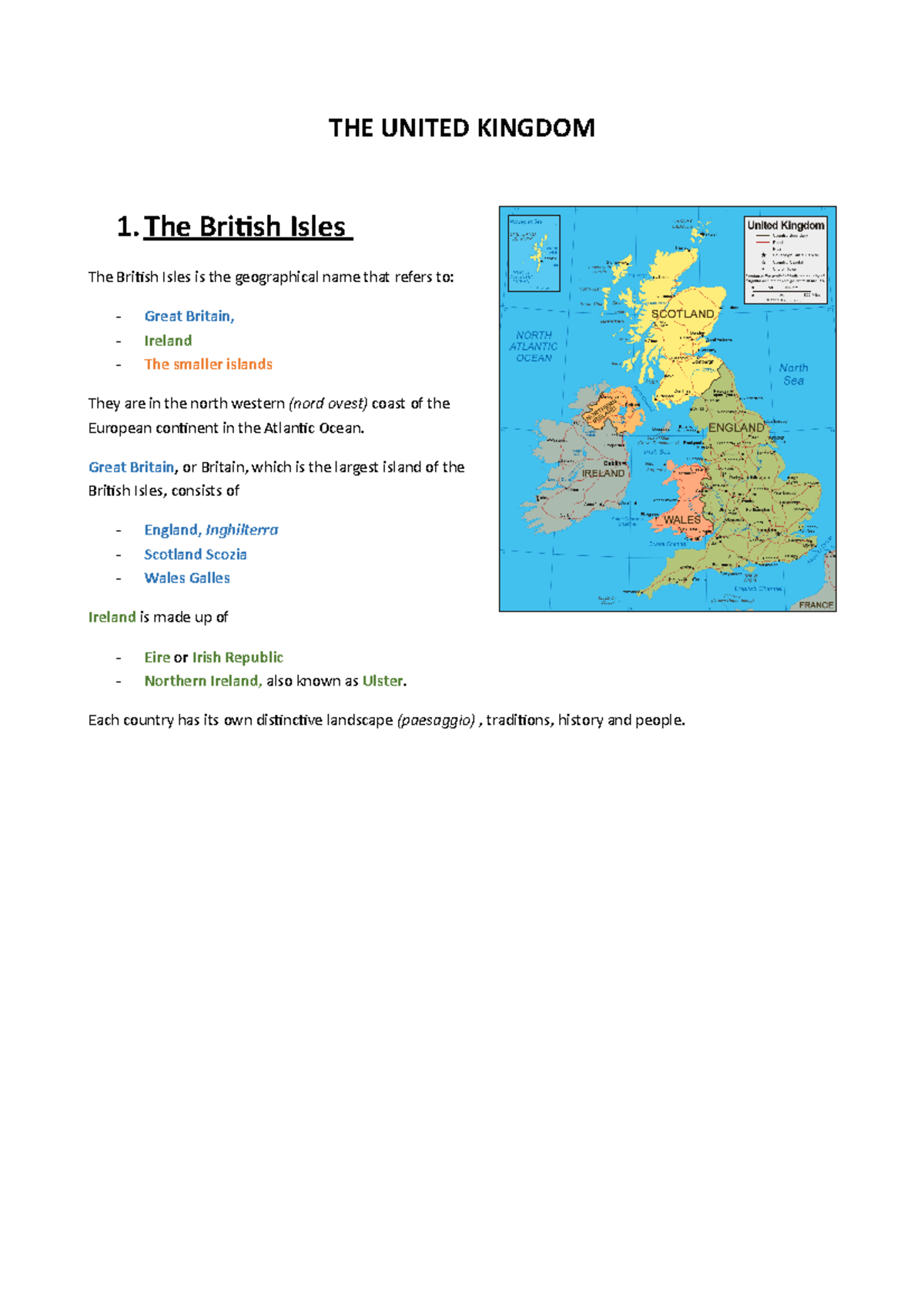 THE United Kingdom - THE UNITED KINGDOM 1. The British Isles The ...
