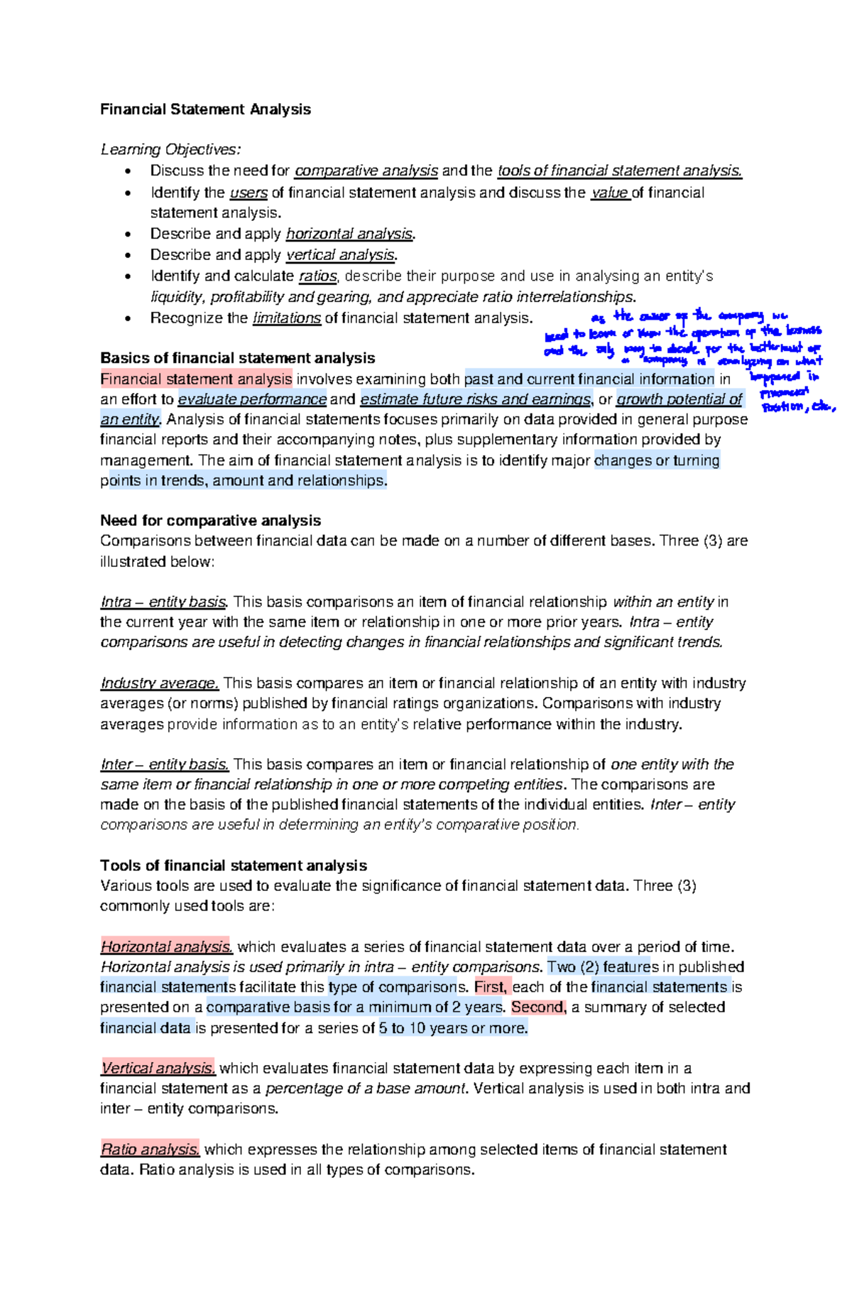 Financial Statement Analysis 1 - Financial Statement Analysis Learning ...