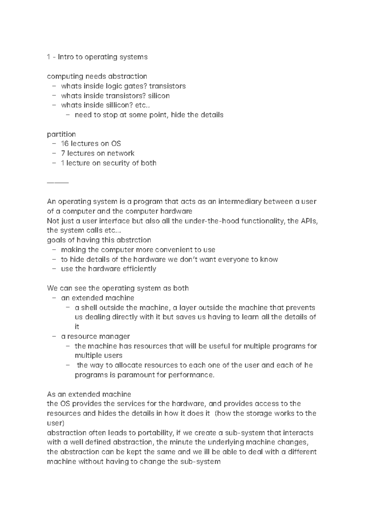 1 - Intro to operating systems, Processes ...