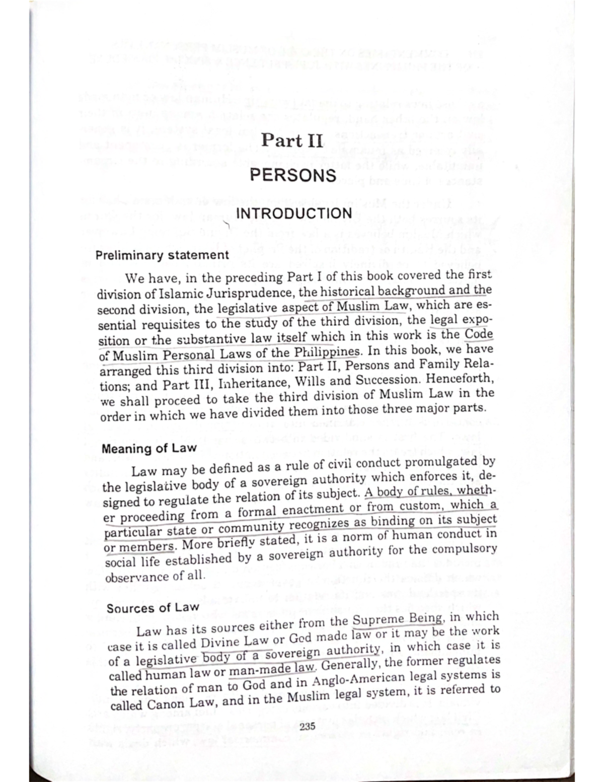 Intro of Shariah Book 2 by Arabani - ####### Part II PERSONS INTRODUCTION Preliminary statement ...