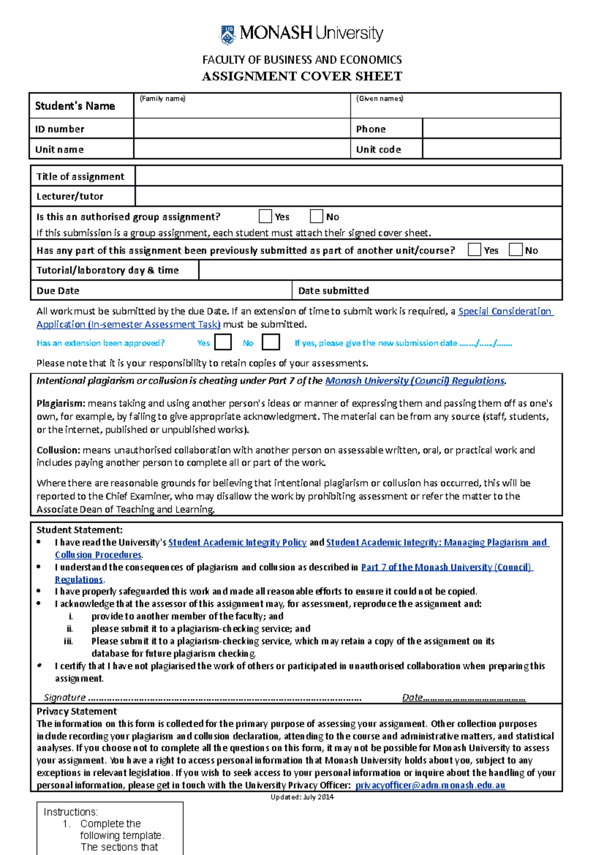 2022 Personal portfolio template - ASSIGNMENT COVER SHEET Student's ...