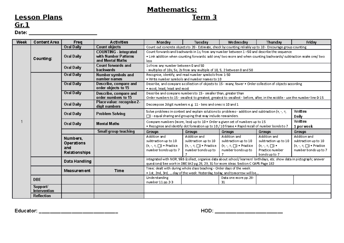 Gr1 - TPF3703 - Lesson Plans Term 3 Gr. Date ...