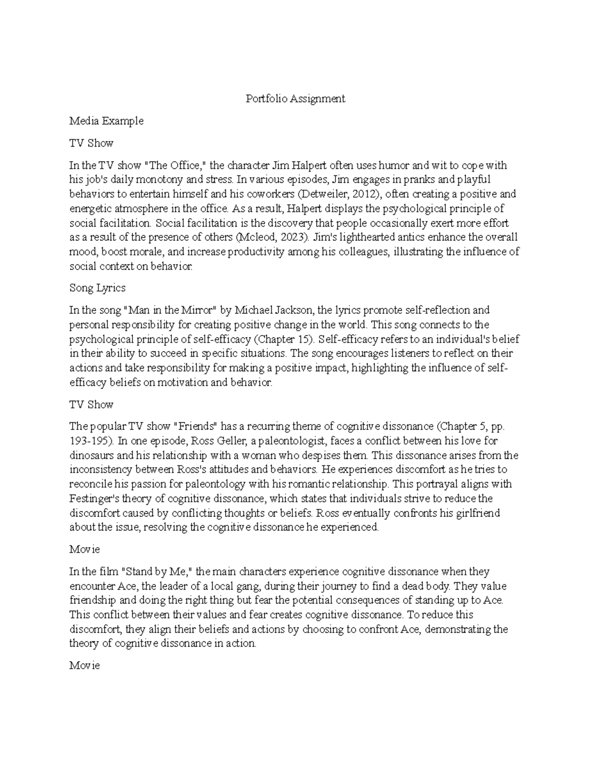 Portfolio Assignment - Comprehensive, critical, thorough, thoughtful ...