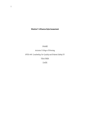 ATI Nurse - N/A - ATI Nurse’s Touch: The Leader: Case 4 Quality Nursing ...