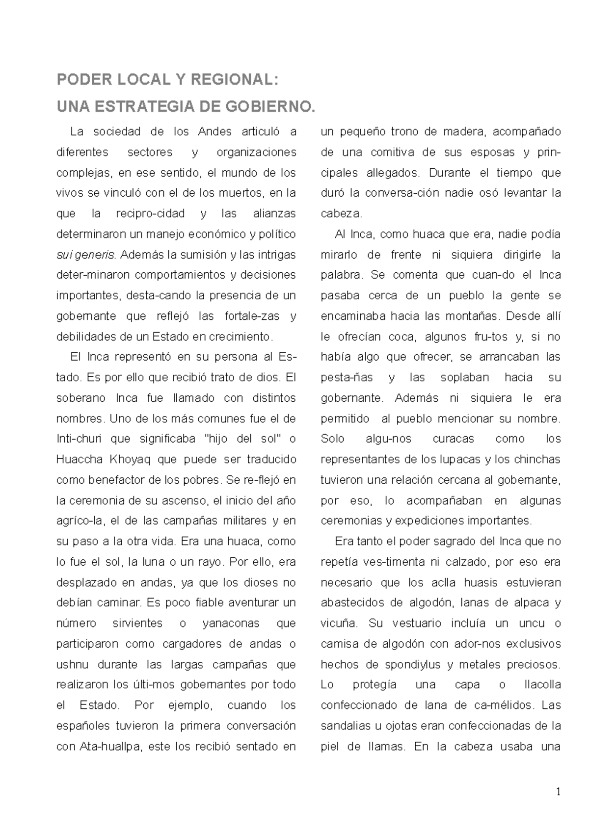 4. Poder Local Y Regional resumen - PODER LOCAL Y REGIONAL: UNA ...