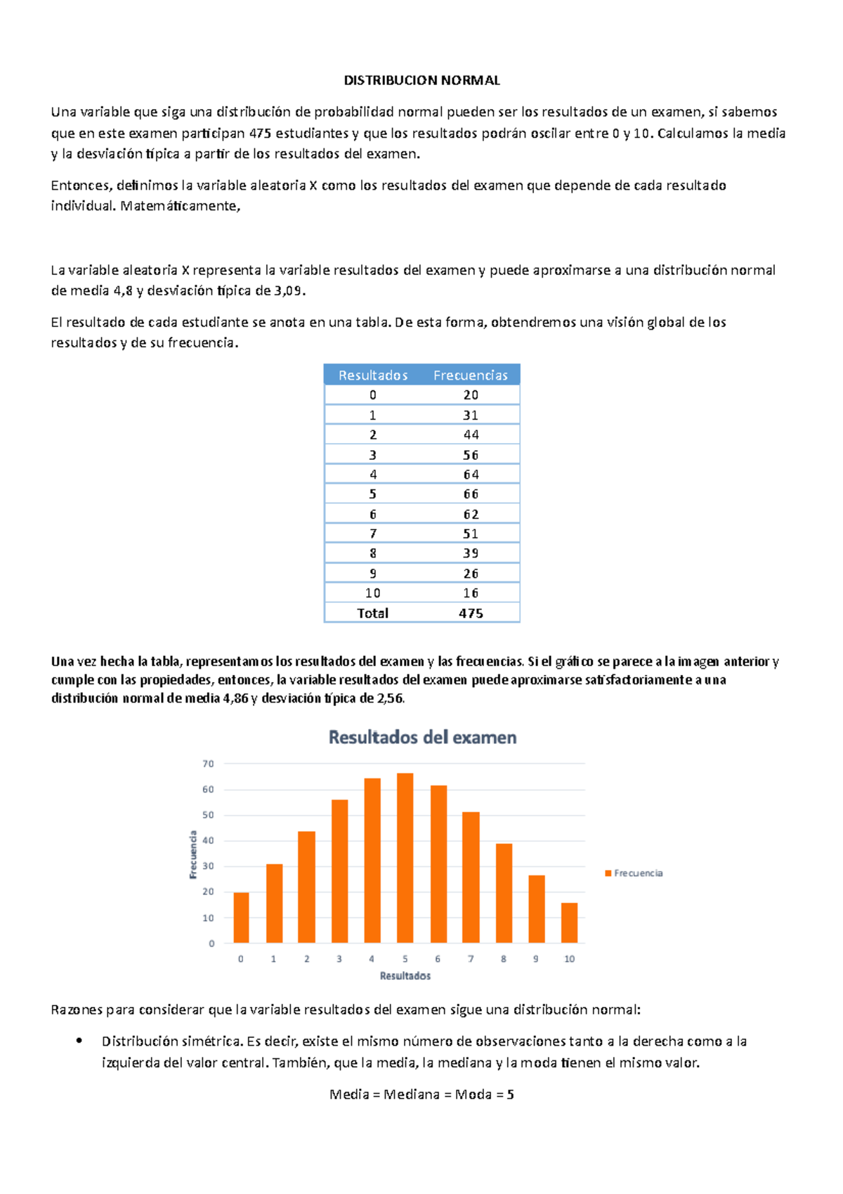 Ejemplo variable distribucion normal - DISTRIBUCION NORMAL Una variable ...