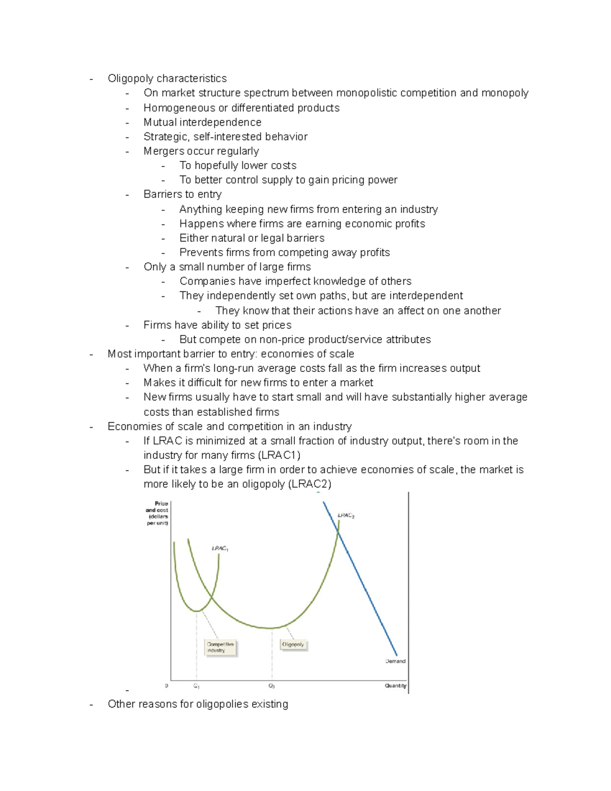 Chapter 14 - Oligopoly characteristics On market structure spectrum ...