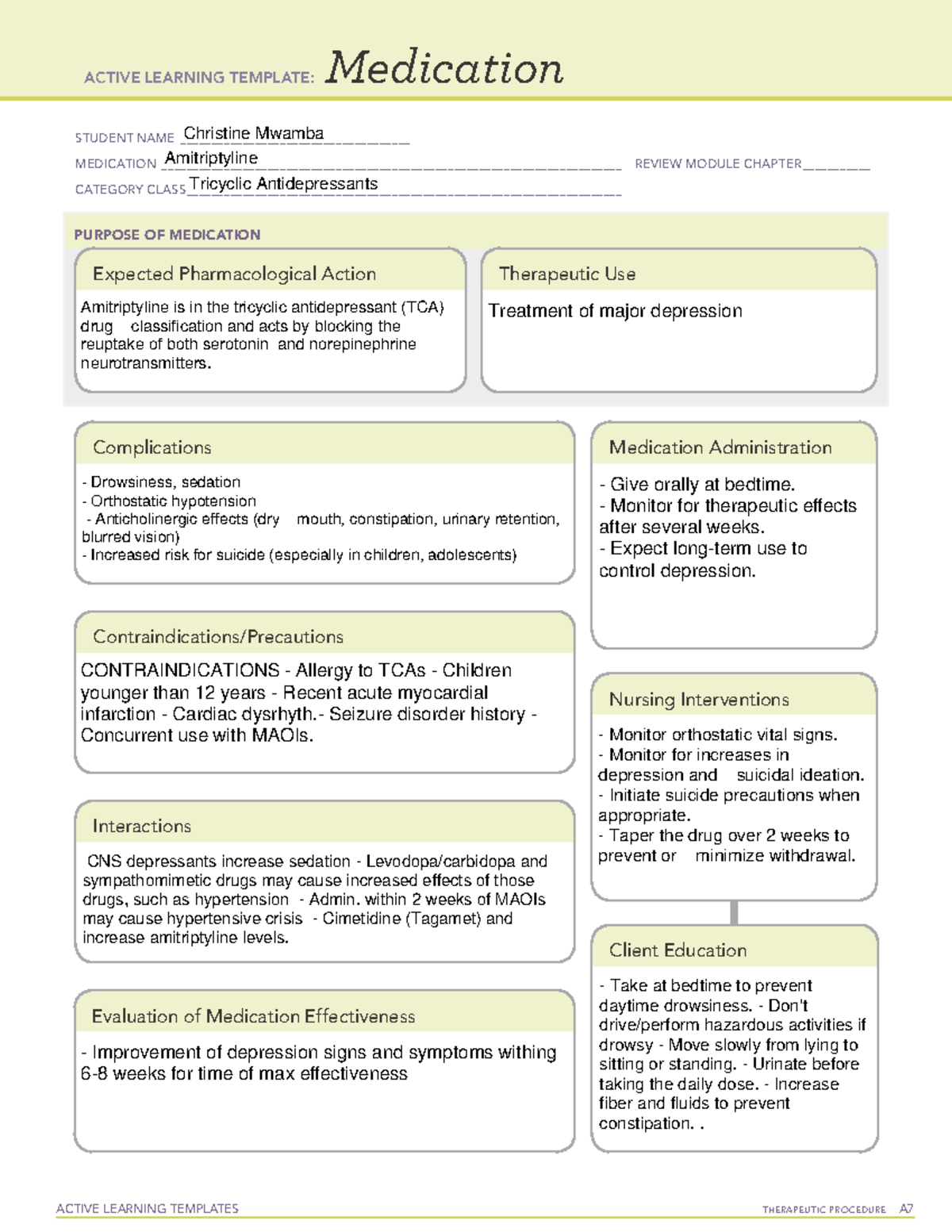 TRIA - n/a - ACTIVE LEARNING TEMPLATES TherapeuTic procedure A ...