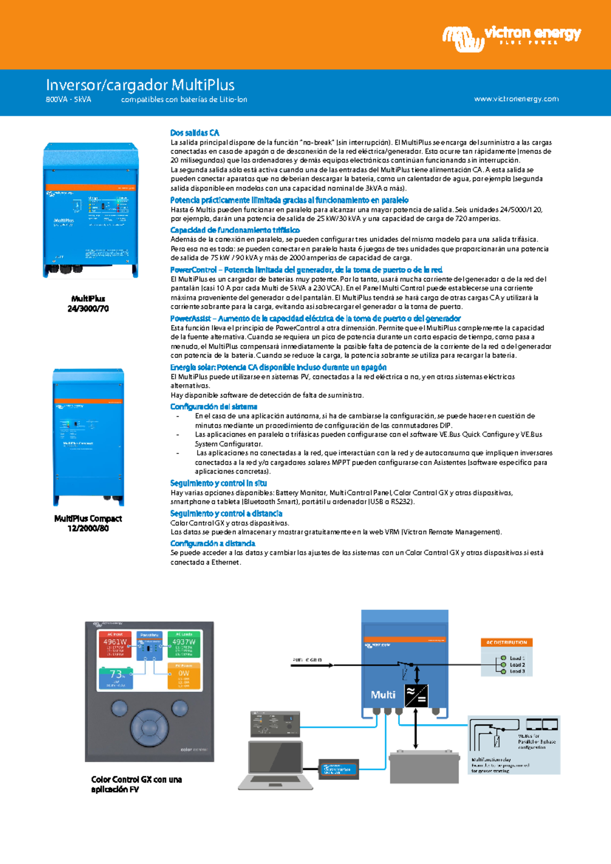 Victron Multi Plus Cargador Mono 5k W - . victronenergy Color Control ...