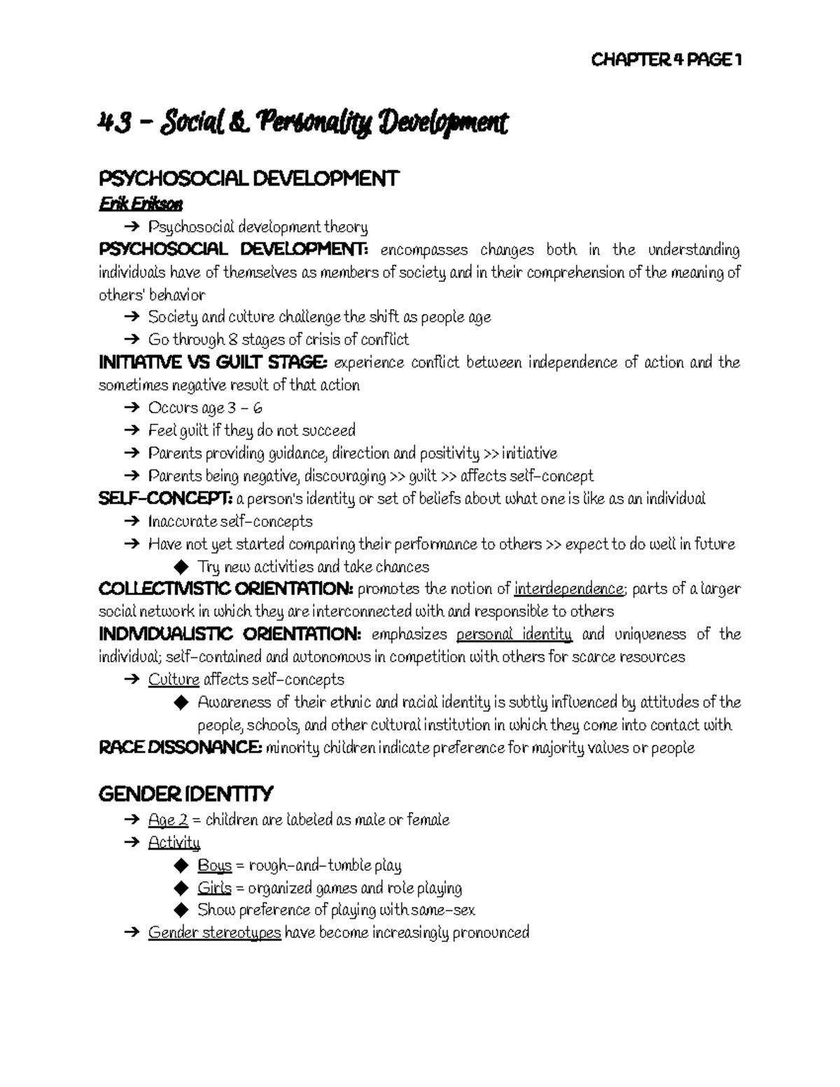 Chapter 4 - The Preschool Years - 4 - Social & Personality Development ...