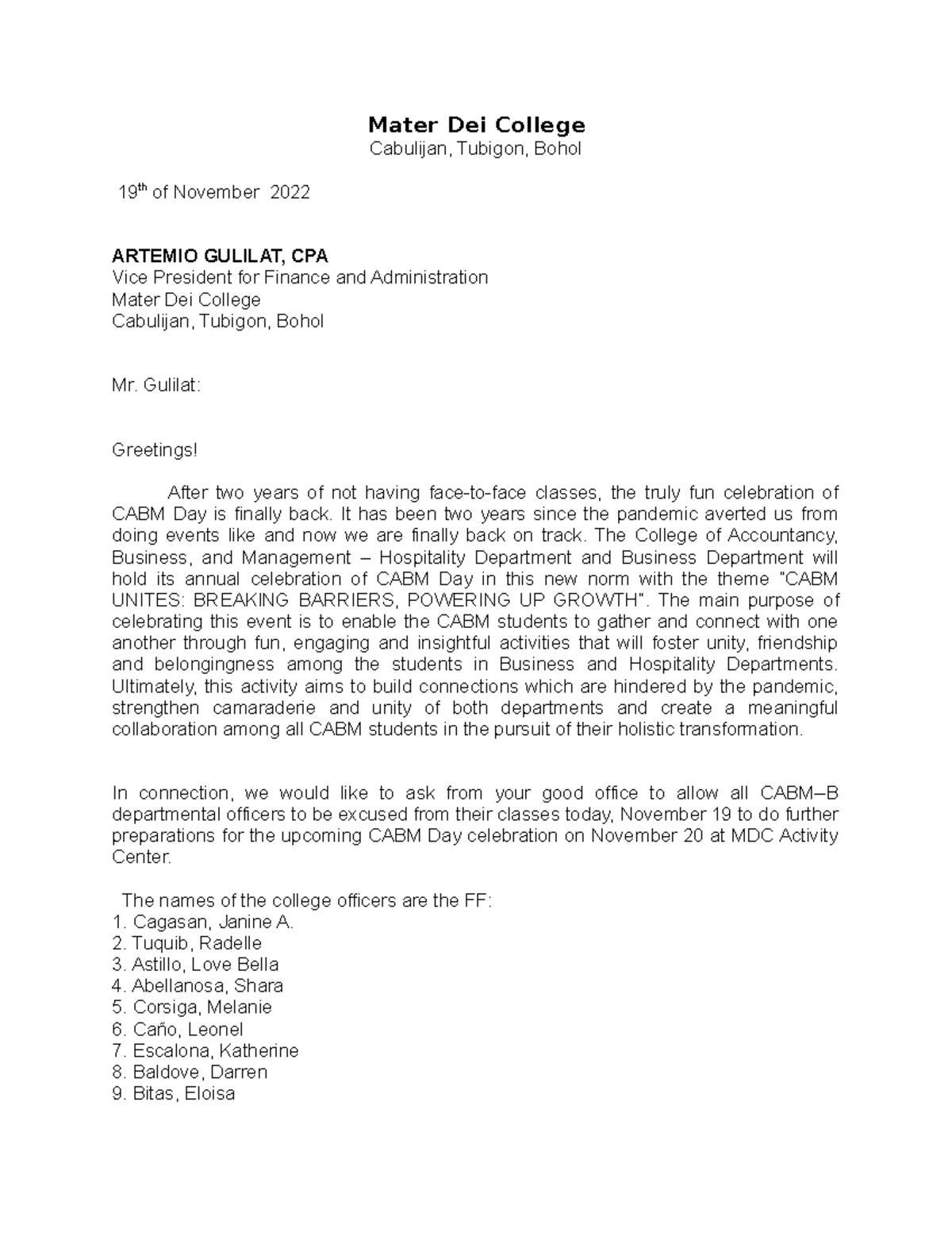 Proposal-Letter-4 - This an additional notes for you. - Mater Dei ...