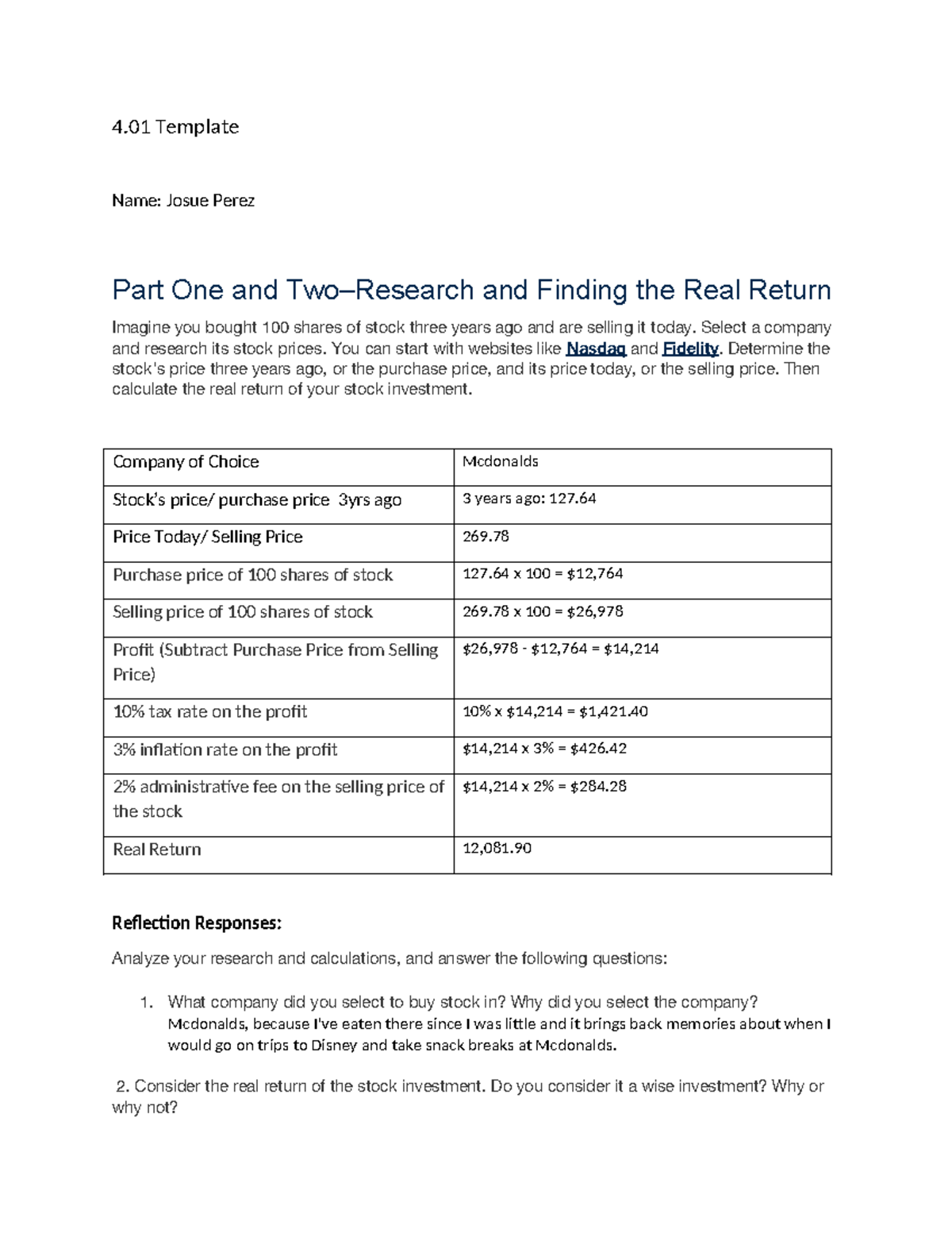 4.01 template - Easy 100/100 - 4 Template Name: Josue Perez Part One ...