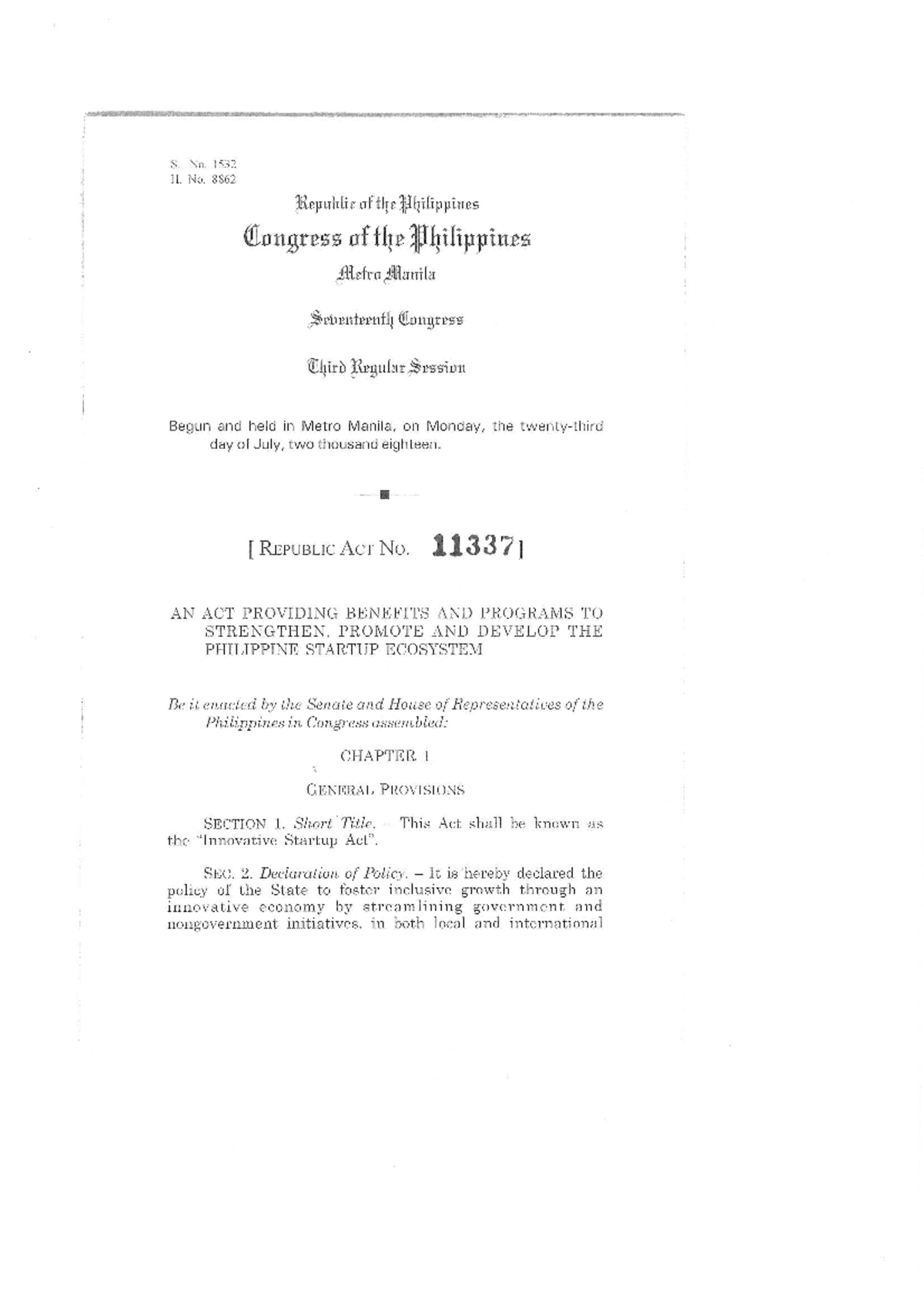 RA-11337-RRD - Bachelor of Science in Mechanical Engneering - Studocu