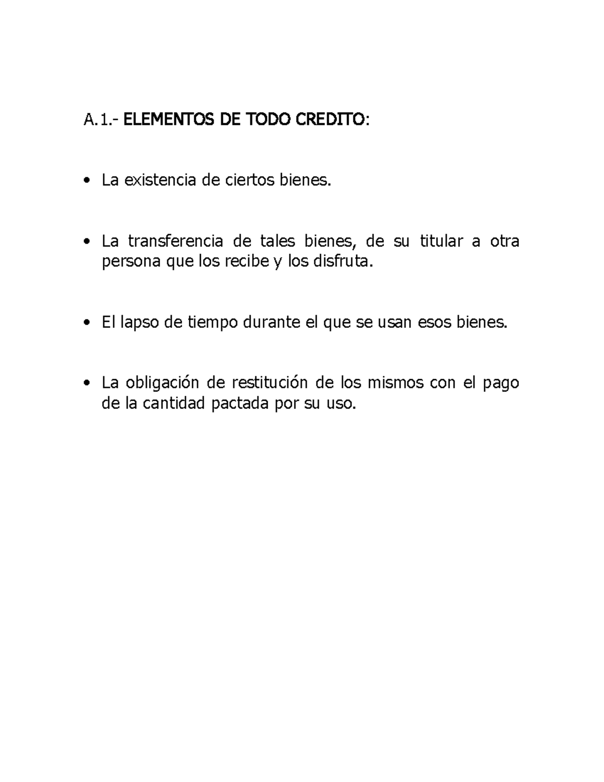 UP modulo titulos de credito - A.- ELEMENTOS DE TODO CREDITO: La ...