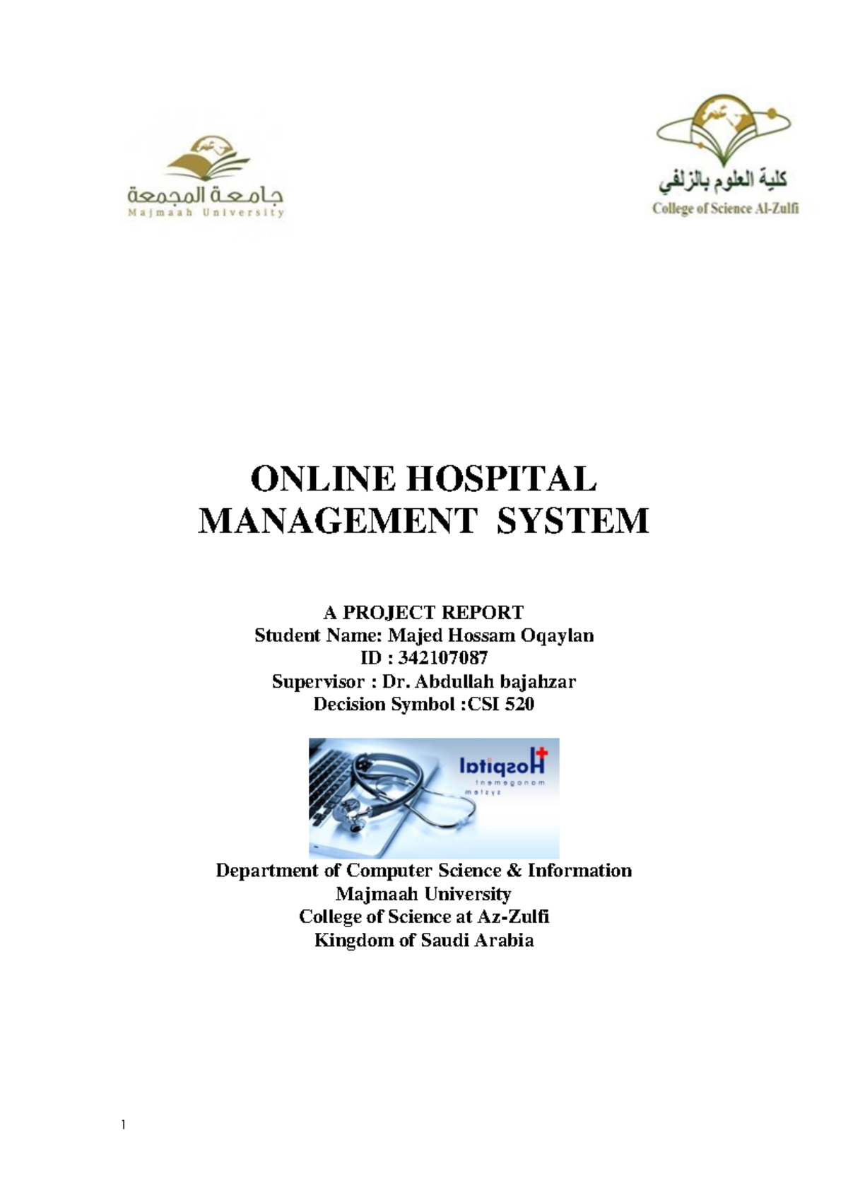 MAJD - Clinic management system - ONLINE HOSPITAL MANAGEMENT SYSTEM A ...
