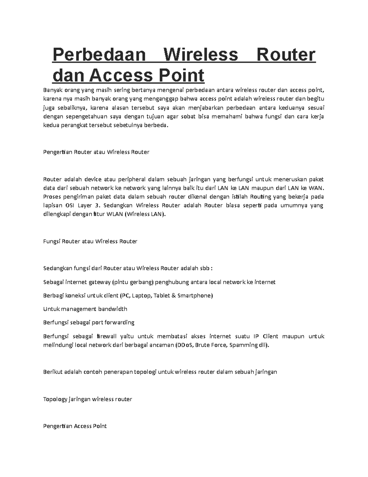 Perbedaan Wireless Router dan Access Point - Perbedaan Wireless Router ...