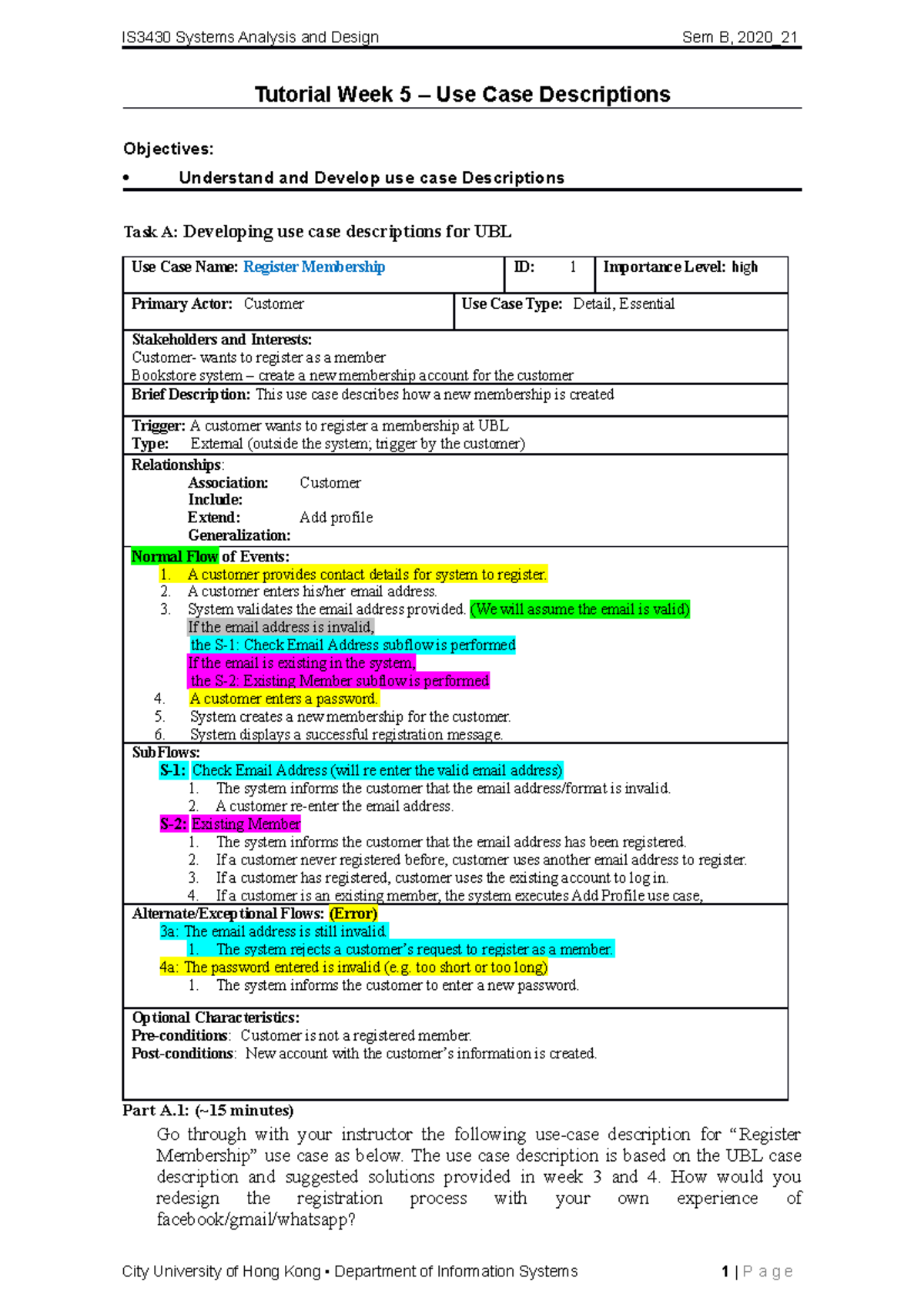 Tutorial - A customer provides contact details for system to register ...