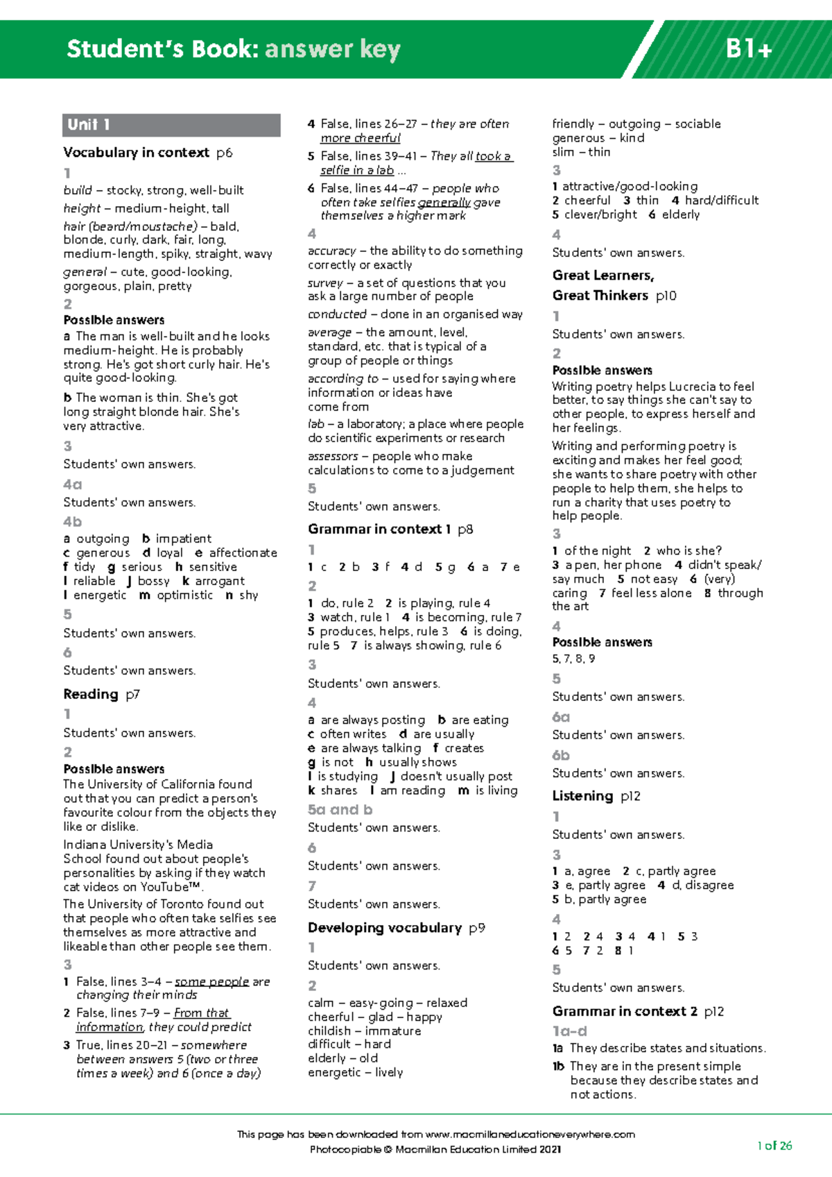 Gateway to the world b1 students book answer key - 1 of 26 ####### This ...