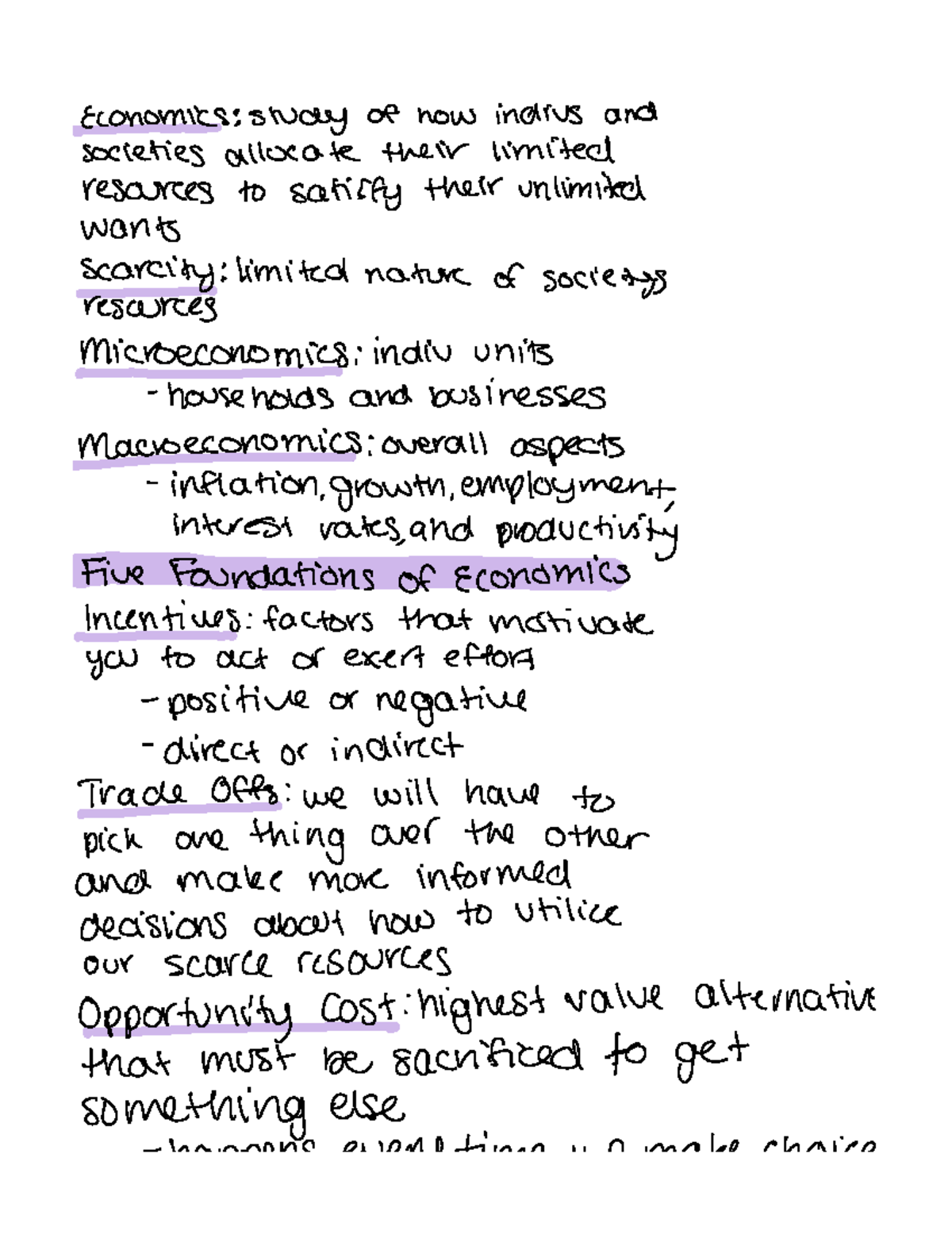 Chapter 1 - Five Foundations of Economics - Economics study of how ...