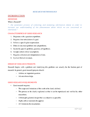 Week 4 - Research Methodology - Research Design - RESEARCH METHODOLOGY ...