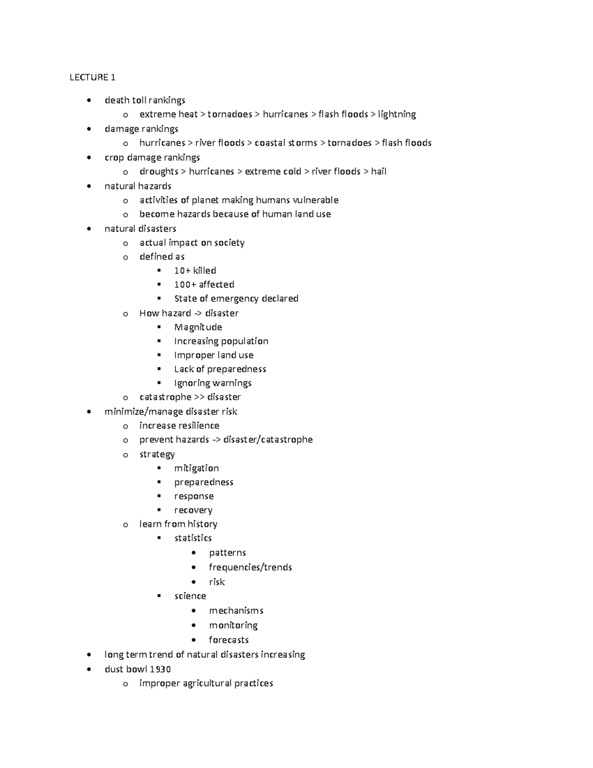 Midterm 1 Study Guide - Warning: TT: undefined function: 32 LECTURE 1 ...