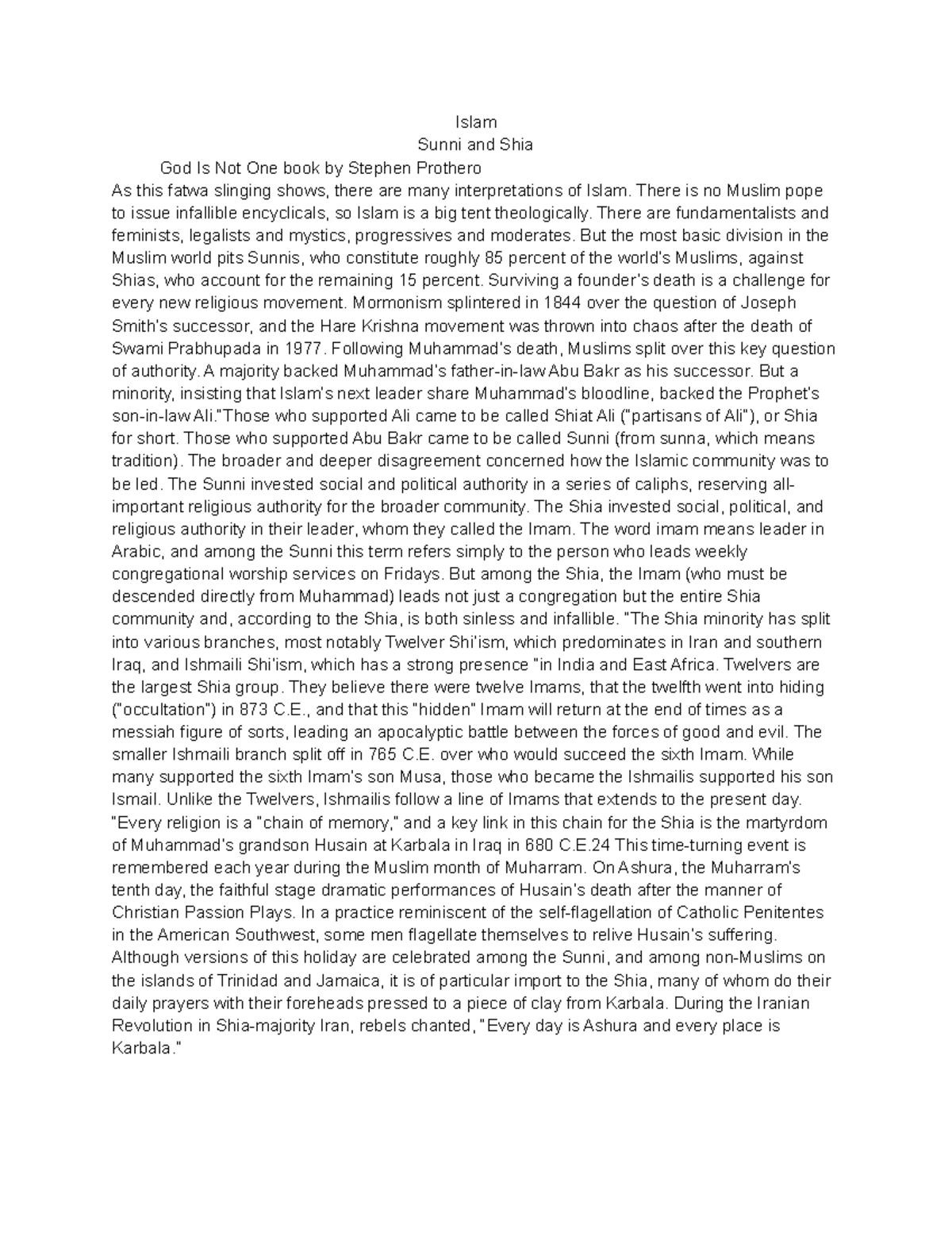 Islam 18 - God is not one - Islam Sunni and Shia God Is Not One book by ...