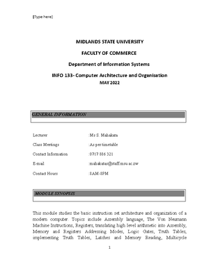 Computer Organization and Architecture Notes 1 - ####### MCA KRISHNA ...