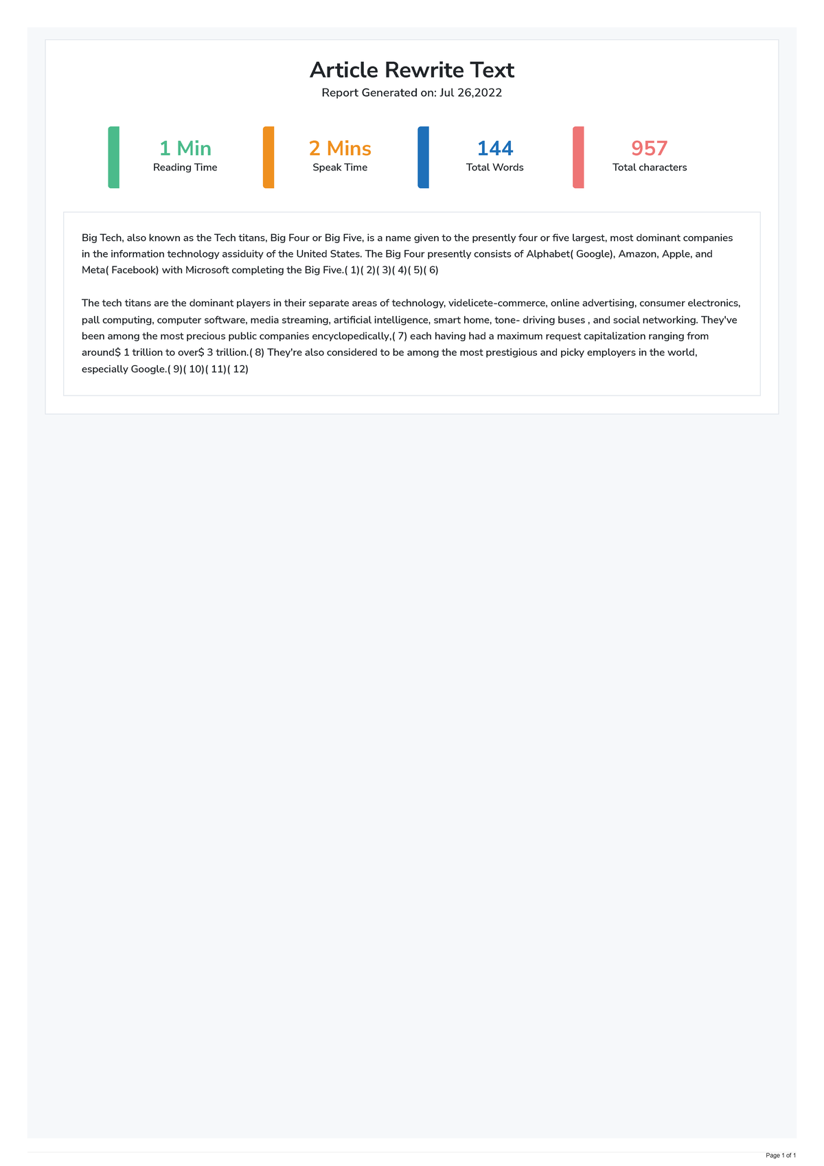 Article-rewriter-report - Article Rewrite Text Report Generated on: Jul ...