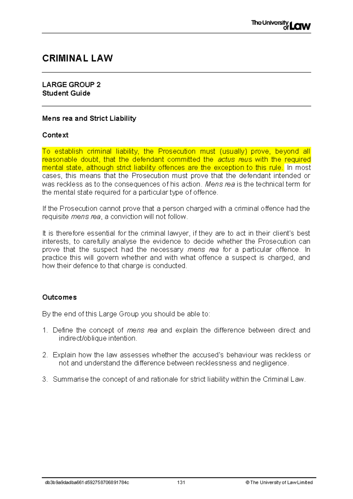 LG 2 - Student guide notes 2 - CRIMINAL LAW LARGE GROUP 2 Student Guide ...