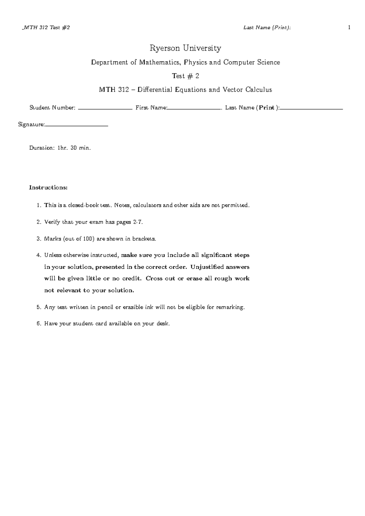 Test2 - Good notes - Ryerson University Department of Mathematics ...