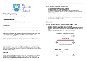 CIV1900 tutorial sheet python solutions - Python Programming Dr Andrew Liew : Department of ...